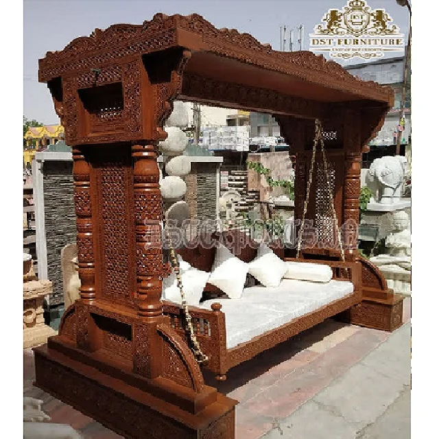 Traditional Hand Crafted Teak Wood Swing Jhoola Solid Teak Wood Jhula ...