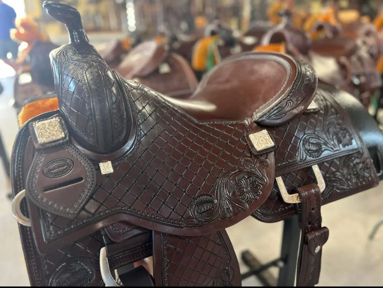 Classic Argentina Heavy Duty Dressage Saddle Soft Padding with Secure ...
