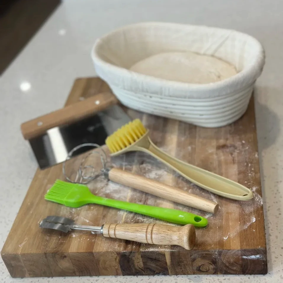 Rattan oval Sourdough bread basket set for making bread with Bread Tool ...