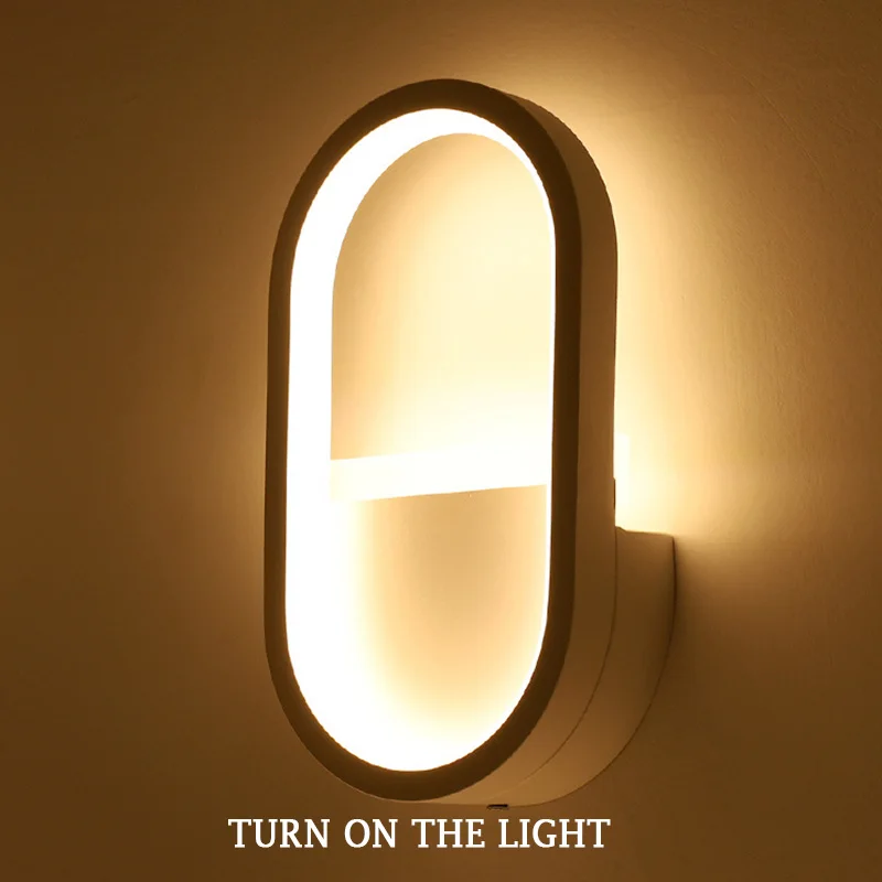 Creative Minimalist Oval Shape Wall Bracket Light For Home Modern ...