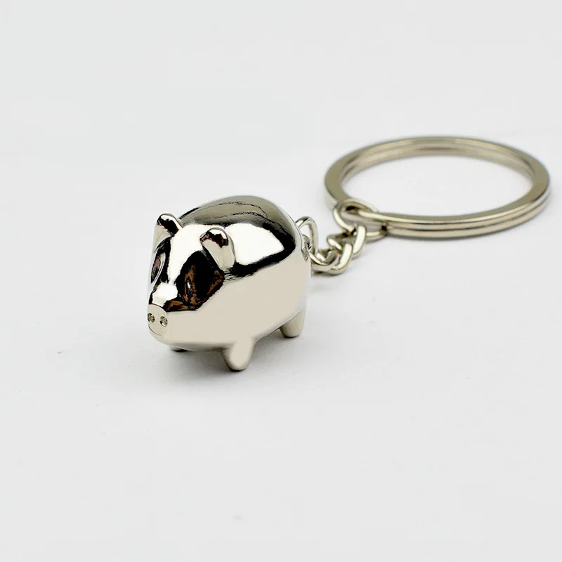 HOT Pig Keychain Kawaii Piggy Shape Animals Metal Key Chains Chinese ...