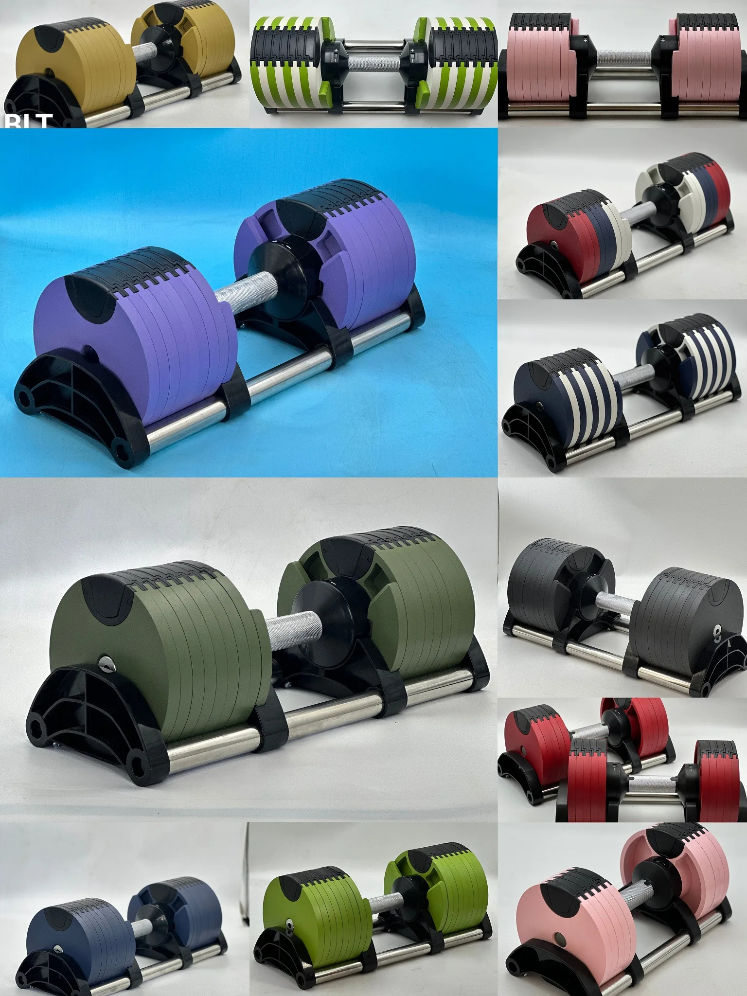 2024 New Steel Adjustable Dumbbell Dumbells 2-38KG Customized Poly Bag ...