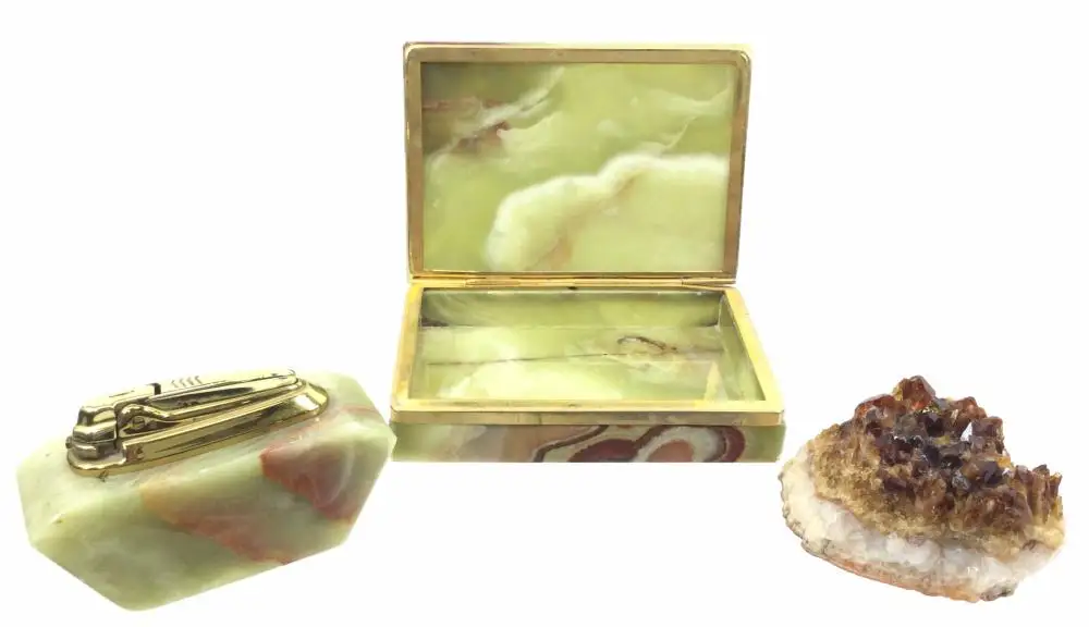 Green Onyx Rectangular Cigarette & Cigar Box - Customizable