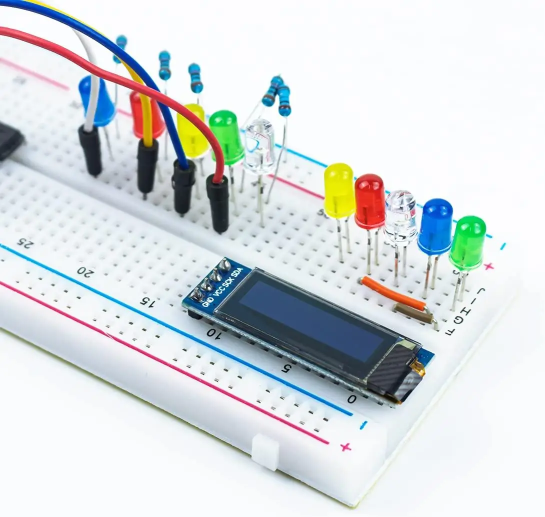 0.91 Inch I2C OLED Display Module IIC OLED Screen DC 3.3V~5V Compatible ...