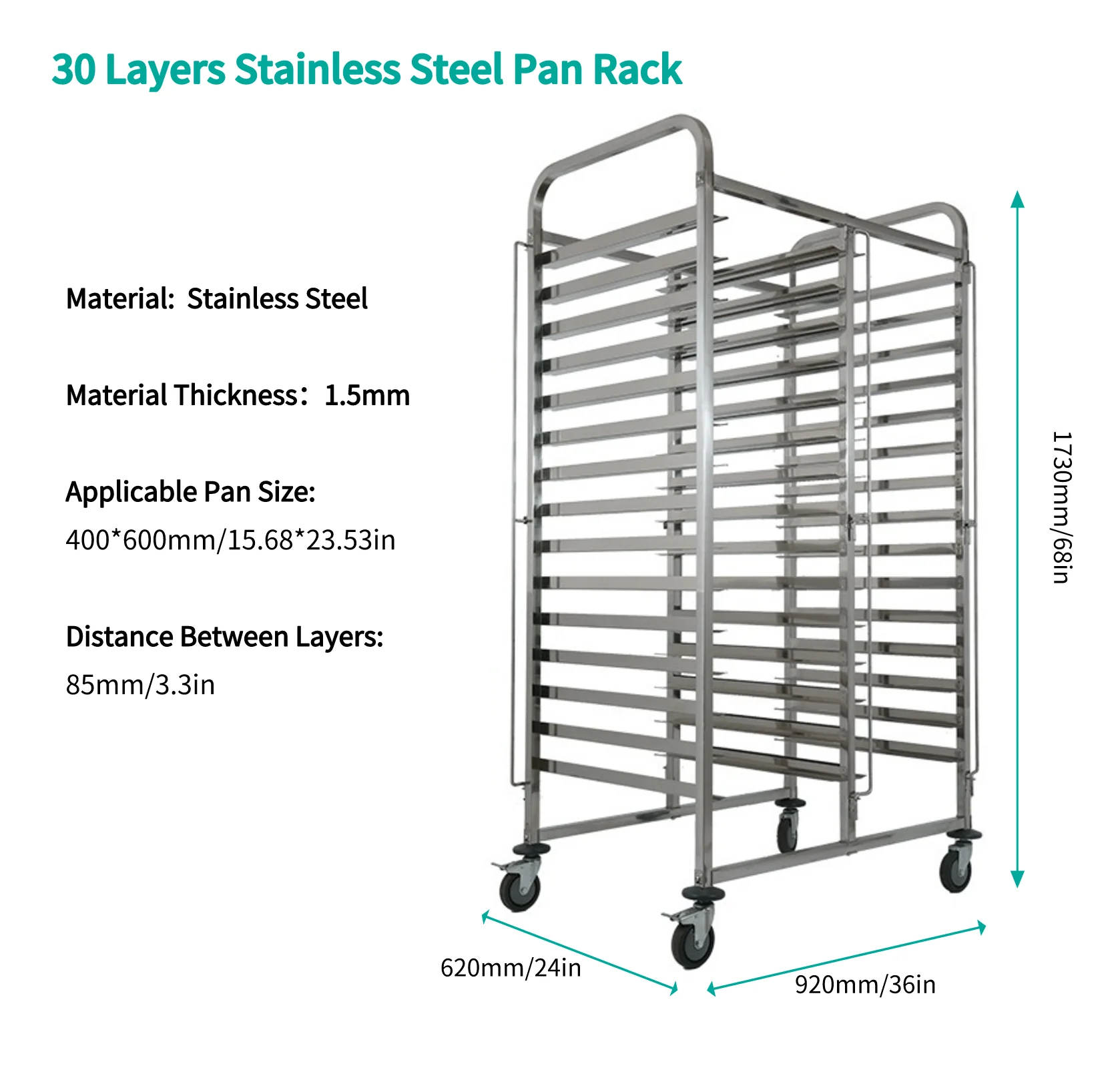30 Layers Stainless Steel Bakery Trolley Bakery Pan/ Tray Rack - Buy ...