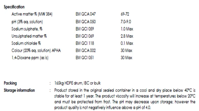 Sodium Lauryl Ether Sulphate 2 Mole EO| Alibaba.com