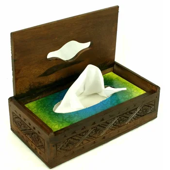Brown Color Handcrafted Design Dinner Table Accessories Tissue Box ...
