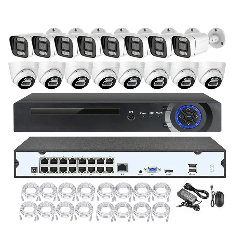 4K 16CH CCTV System Home Security 8MP Poe Network Camera Nvr Kit Audio ...