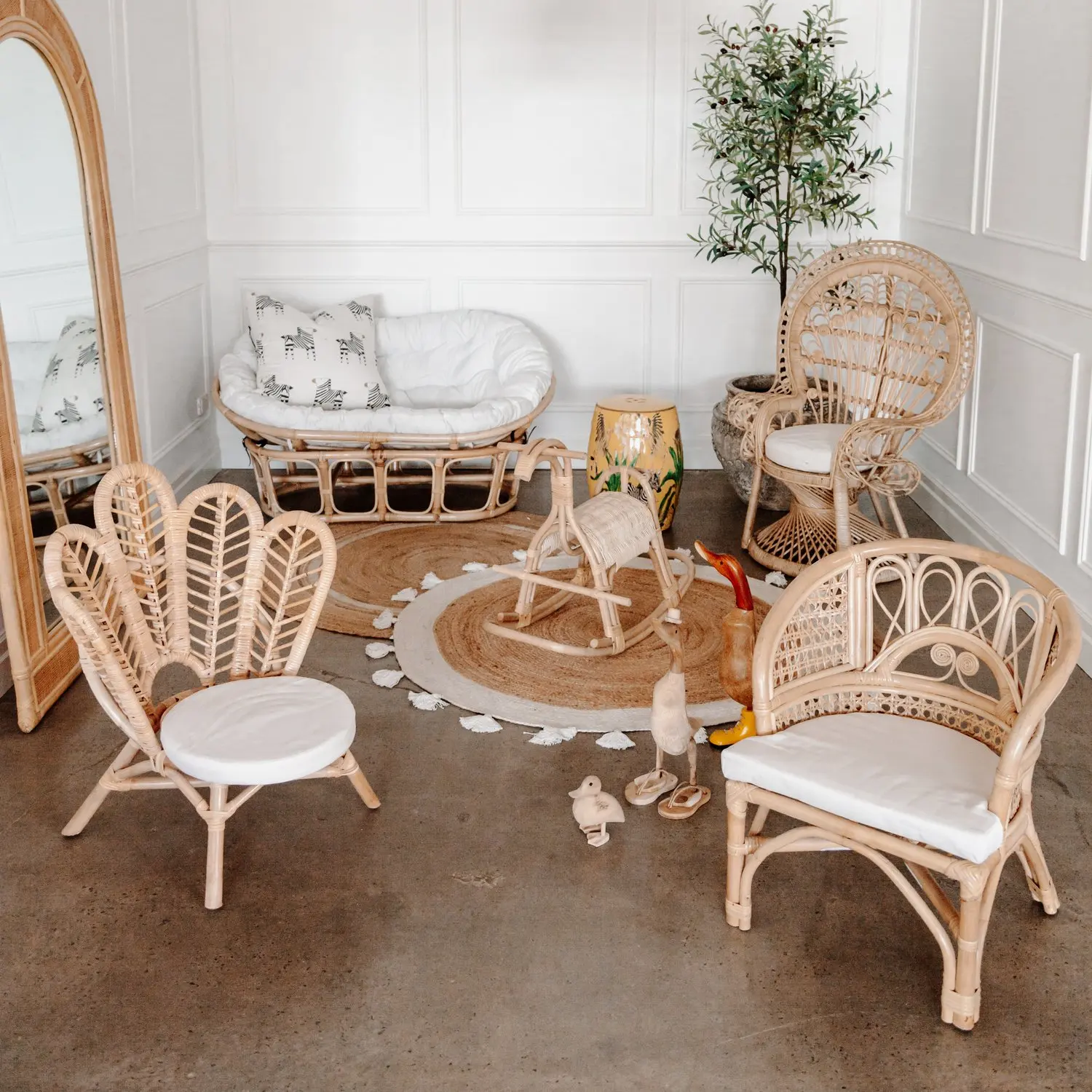 Rattan Kids Chair - Pink & Eco-Friendly Seating for Kids