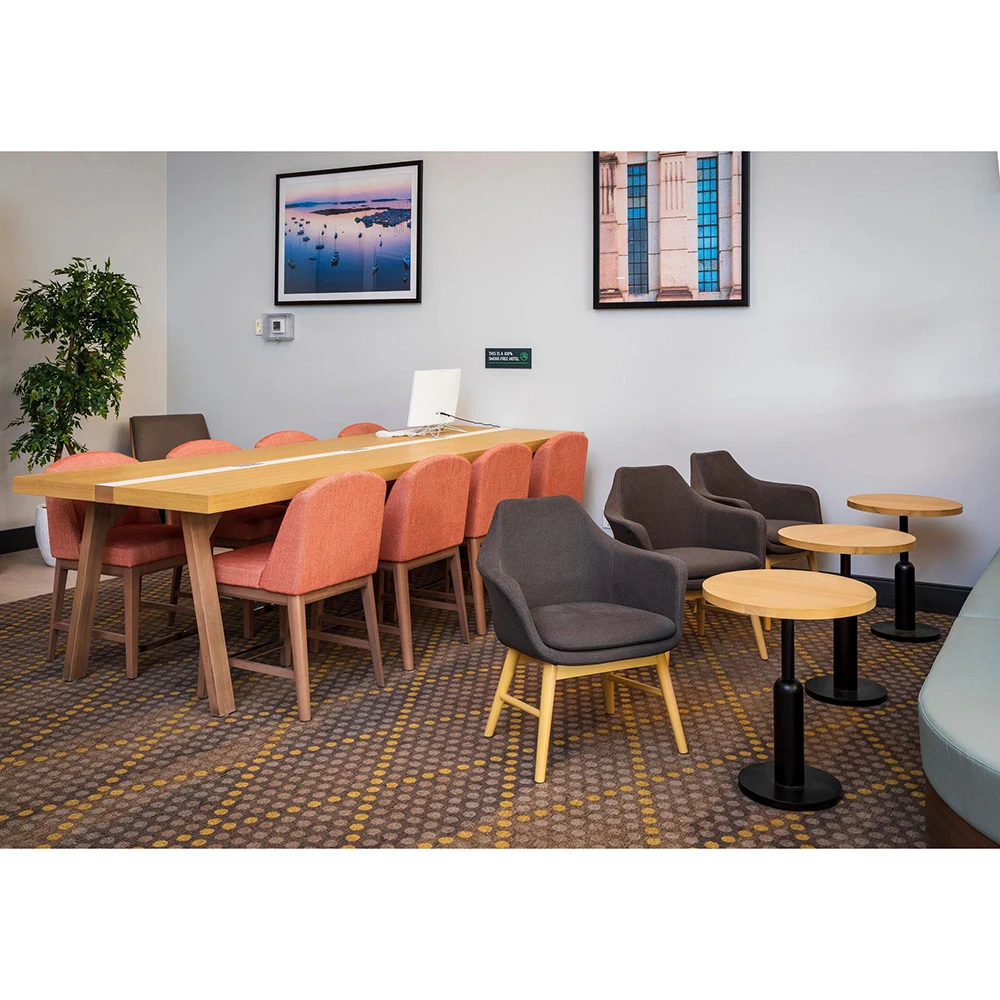 Customized Hotel Sofa Set Wooden Table And Chairs For Lobby Furniture ...