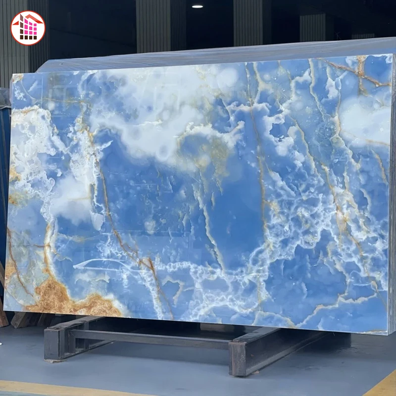 Translucent Pakistani Blue Onyx Stone Slab - Custom Sizes & Polished ...