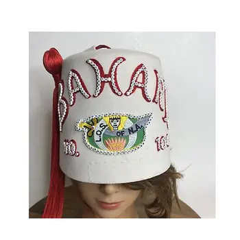 Hand Embroidered Daughter Fez Custom Masonic Fez Hat & Case White Wool ...