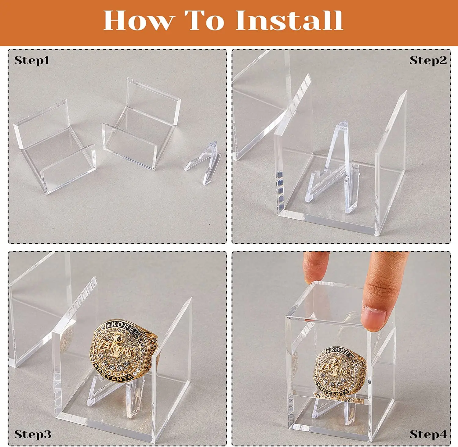 Acrylic Display Case For Championship Ring Clear Mini Acrylic Easel ...