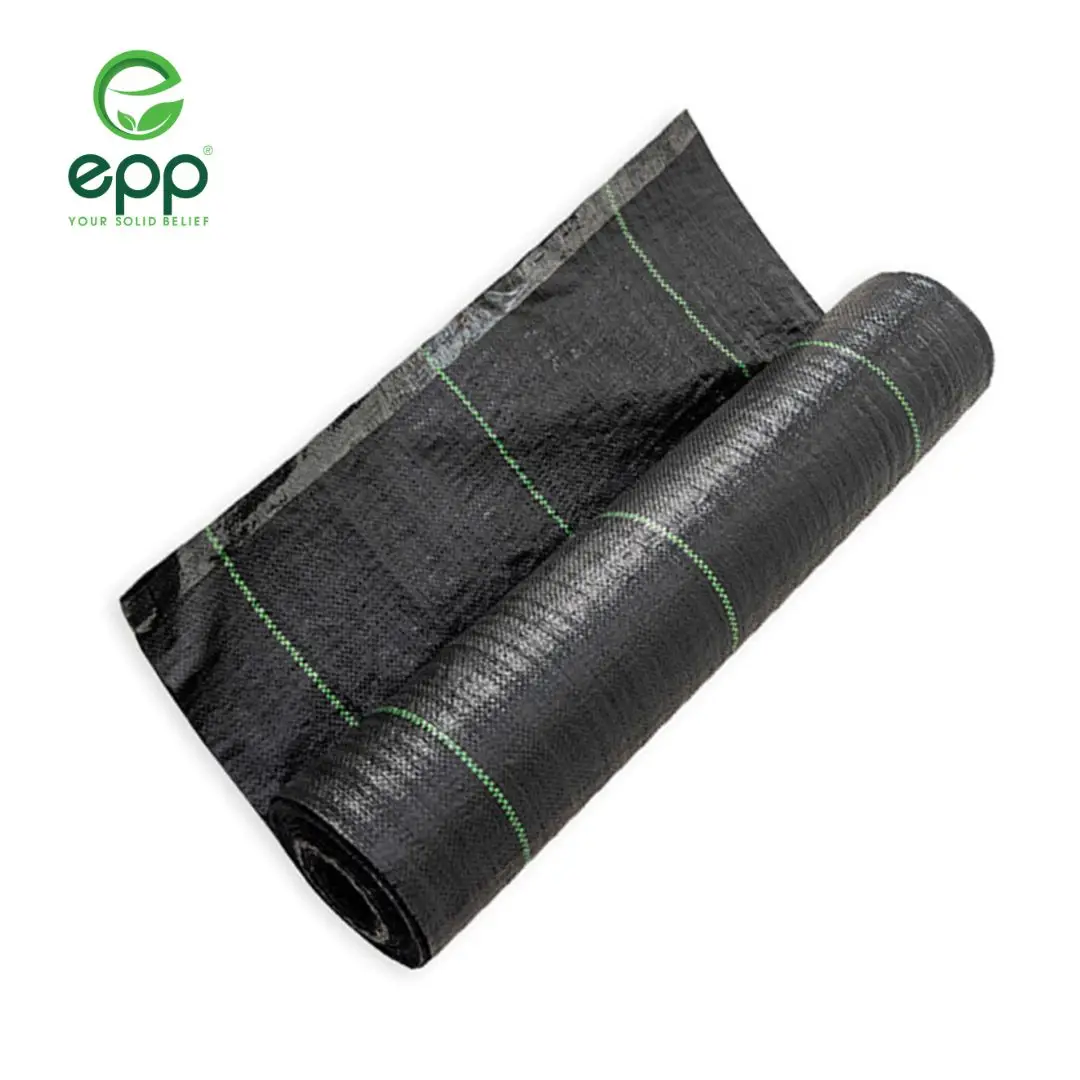 Vietnam Woven 80gsm Black Color Landscape Pp Woven Fabric Weed Mats Ground Cover In Agricultural ...