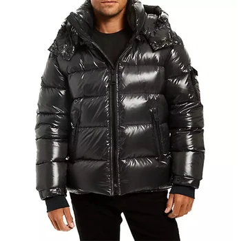 Men Padded Coats Bubble Puffer Jacket With Hood Warm Winter Men Winter Puffer Bubble Jackets For ...