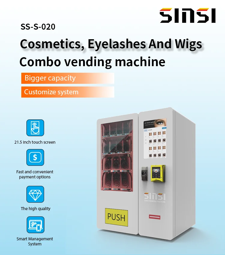 Touch Screen Vending Machine for Hair, Eyeline, Nails, Lipstik
