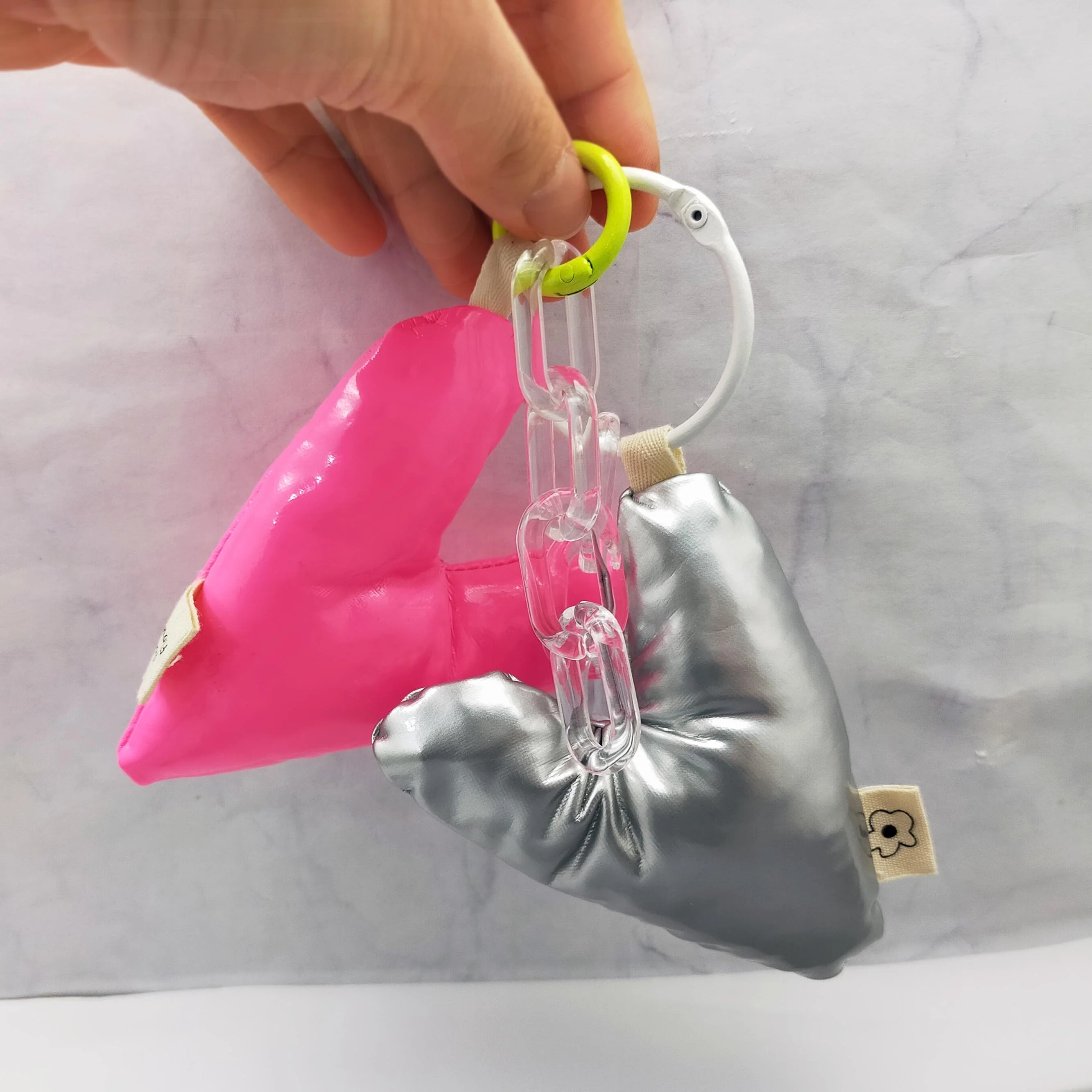 Novelty Puffy Style Heart Shape Keychain Decoration - Buy Keychain ...