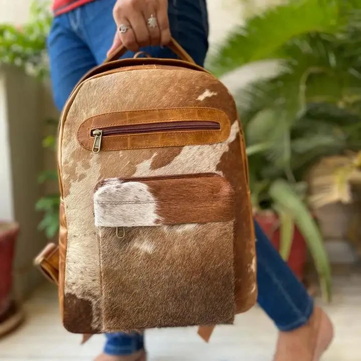 Genuine Cow Hide Fur Leather High Quality Daily Use Front Pocket Gift ...