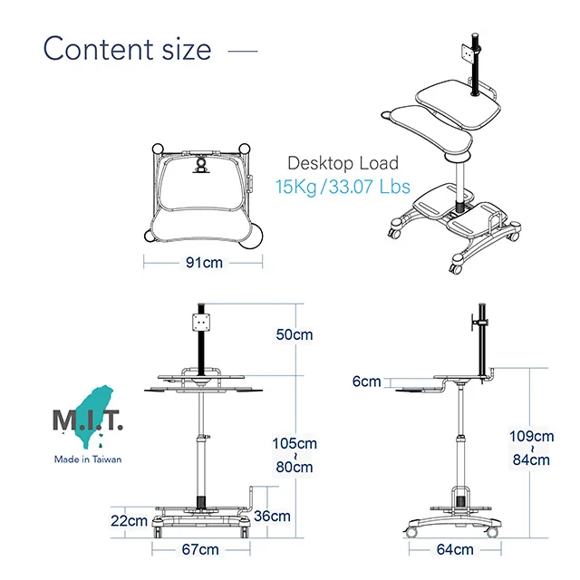 Desk Shelf Monitor Computer Stand Riser Cart for Laptop AIDATA