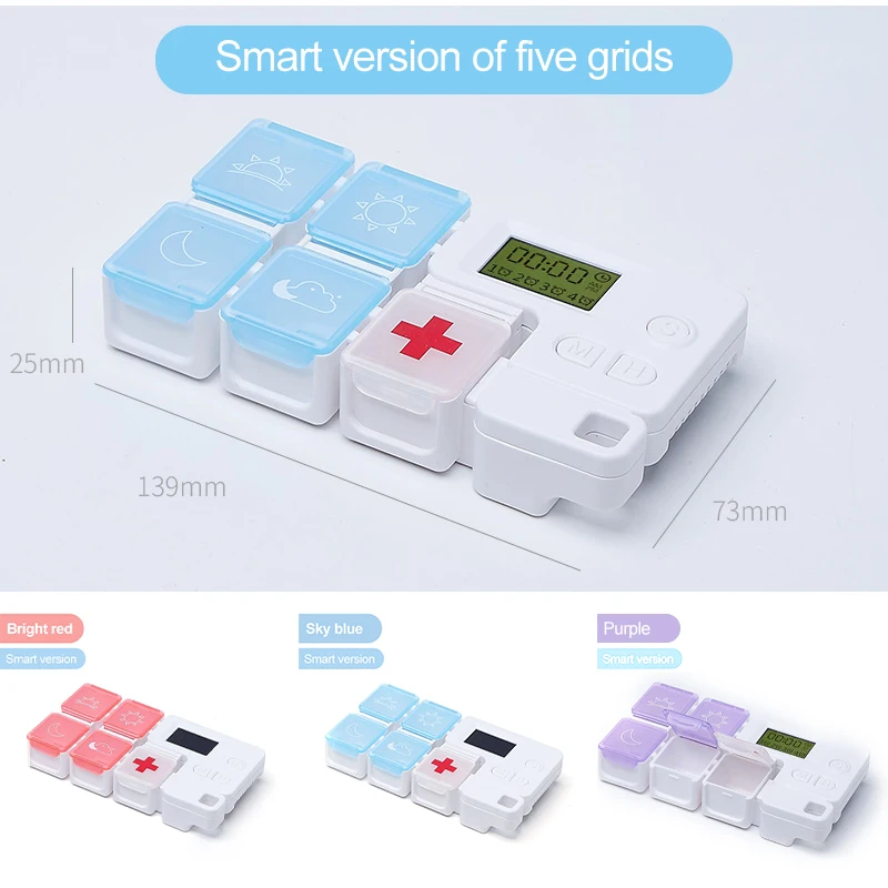 Smart Pill case 7 Day Medicine Box Colorful Pill Box With Automatic ...