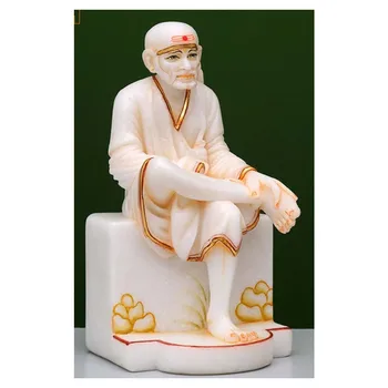 Pure White Marble Beautiful Hindu God Sai Baba Ji Statue For Worship ...