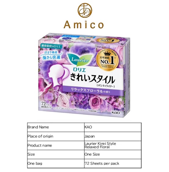 Laurier Sanitary Pads For Panty Liners Floral 72 Pieces X 12 Packs 1mm ...