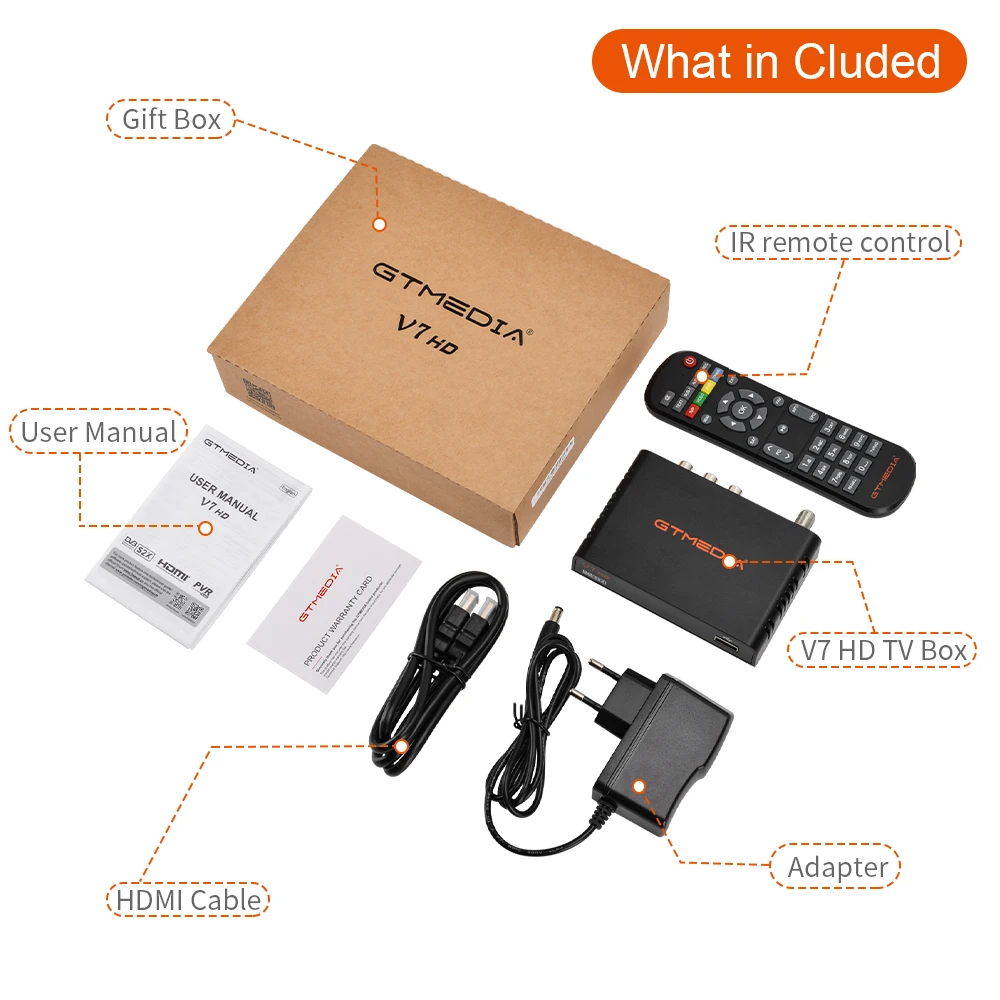 Popular Gtmedia V7 Hd Digital Satellite Tv Receiver Combo Dvb-s/s2/s2x ...