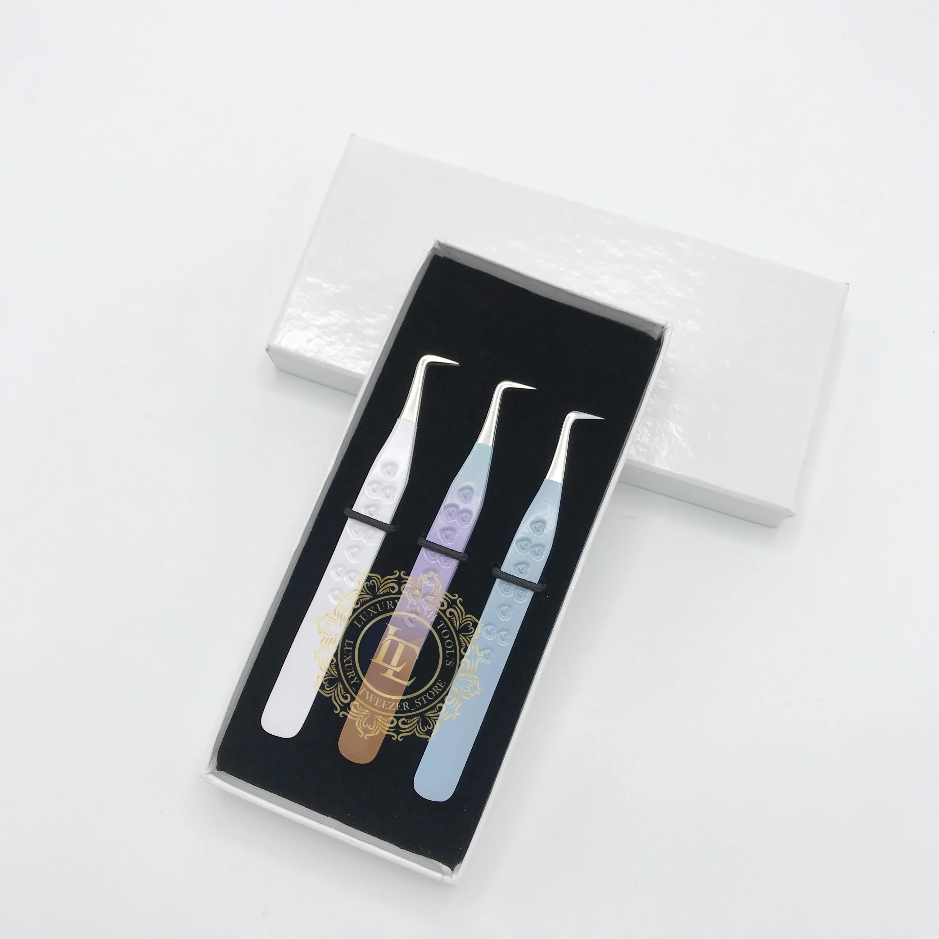 Fiber Tip 90 Degree Tweezers Customized Paper Coating Tweezer Silver ...