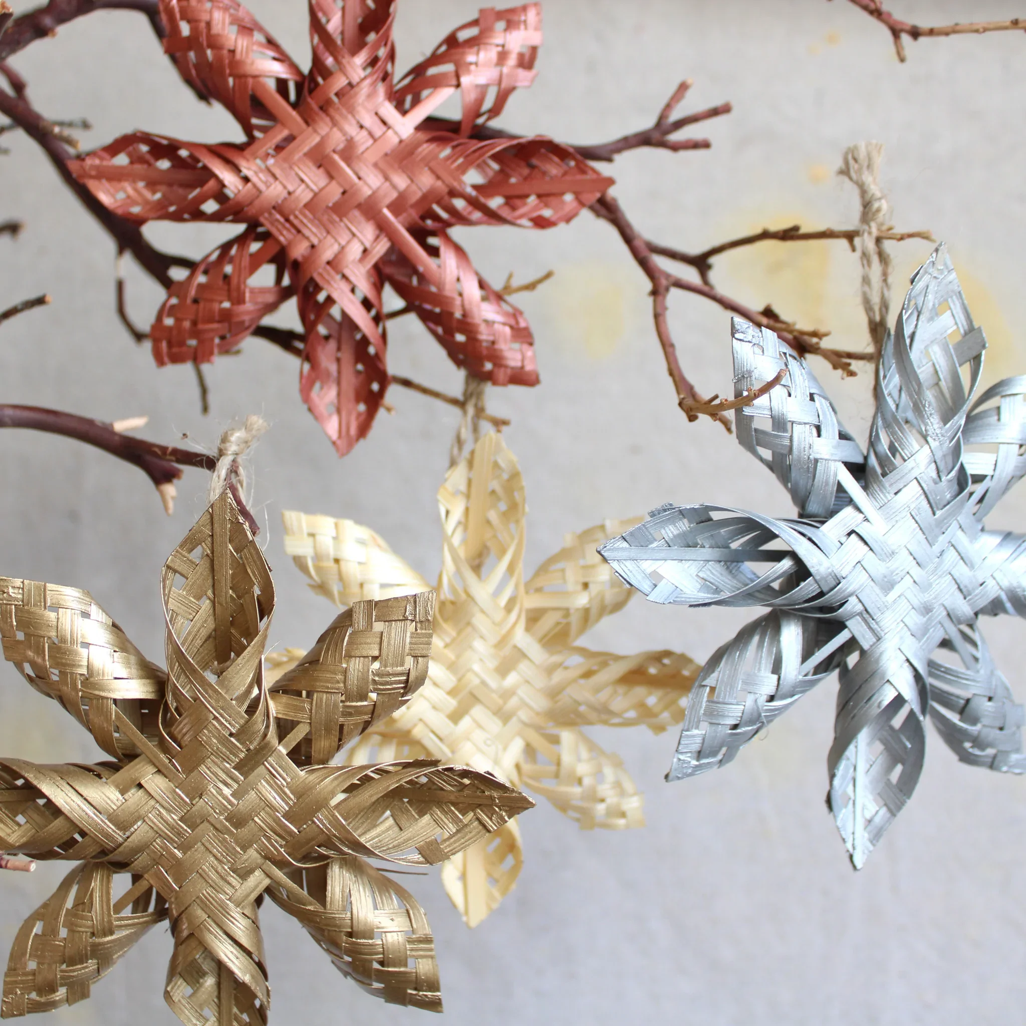 Handcrafted Eco-friendly Natural Woven Bamboo Cross Christmas Home ...