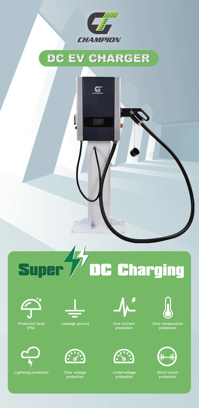 Ev Charger Floor-mounted Ev Dc Fast Charger Ev Charger Pile 7-30kw With ...