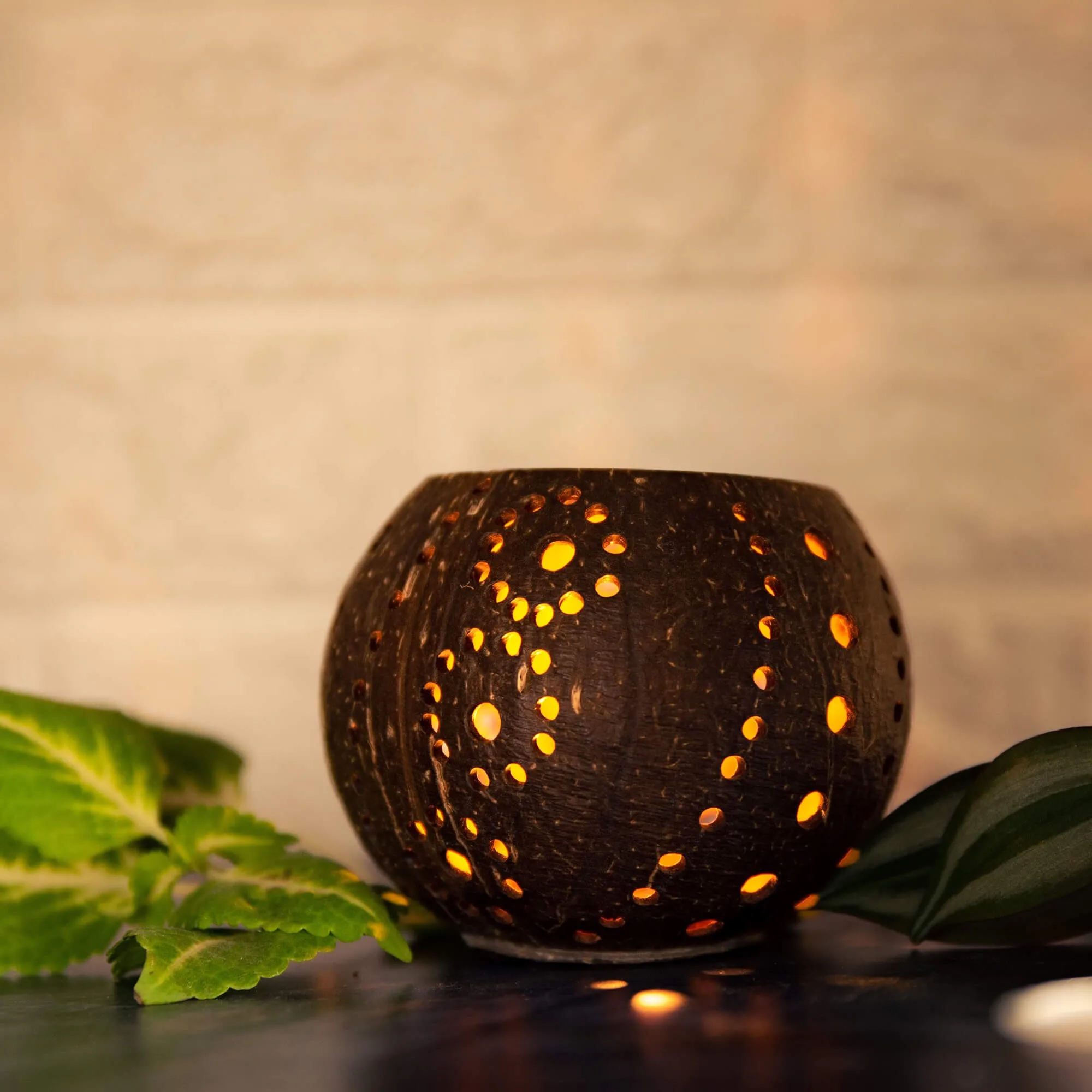 Coconut Shell Candle Holders - Eco-Friendly Home Decor