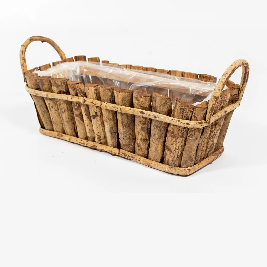 Original Handmade Rectangle With Handle Shape Wood Flower Pot With ...