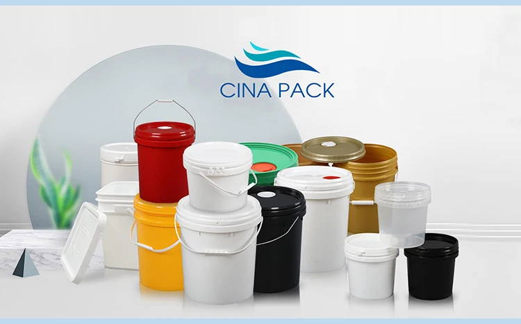 2 Litre Plastic Clear White Black Tamper Evident Bucket With Plastic ...