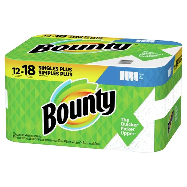 Bounty Select-a-size 2-ply Paper Towels,11" X 5-15/16",White,Pack Of 12 ...