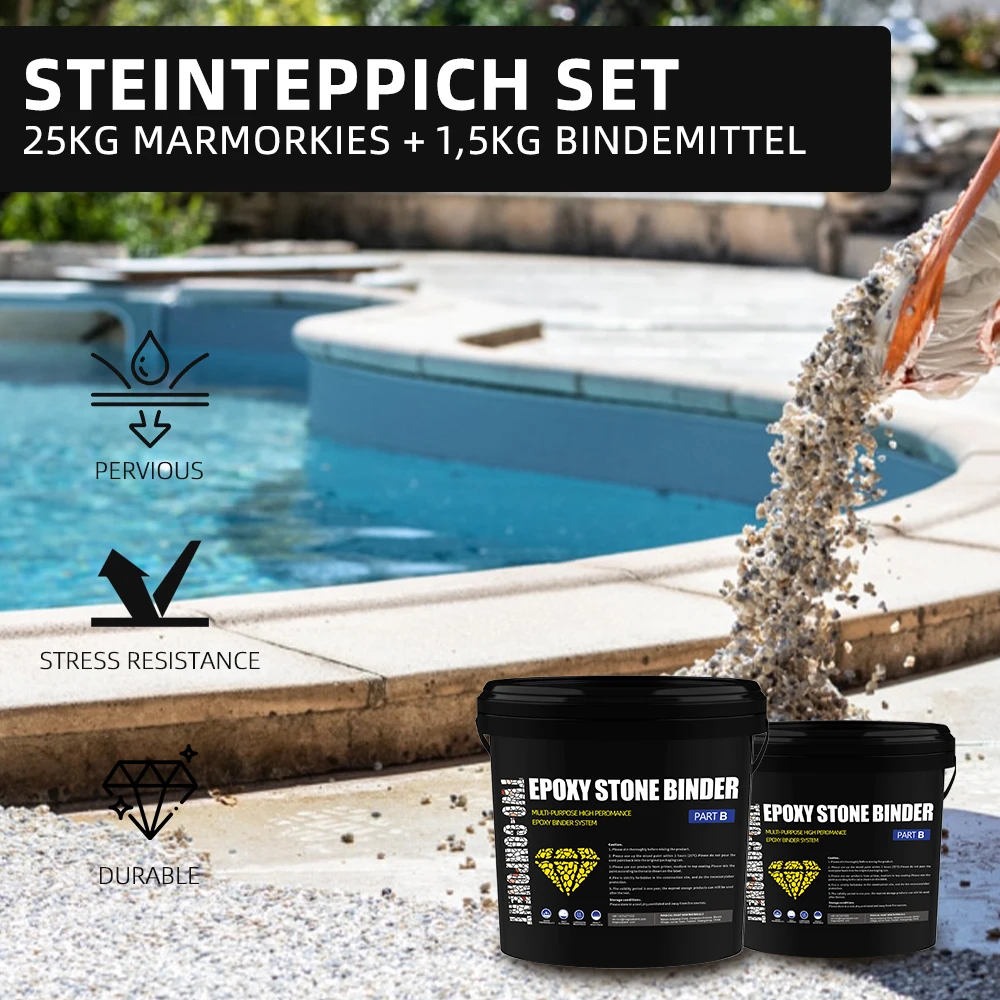 Epoxy Two Component Stone Carpet Set for Durable Outdoor Marble Gravel ...