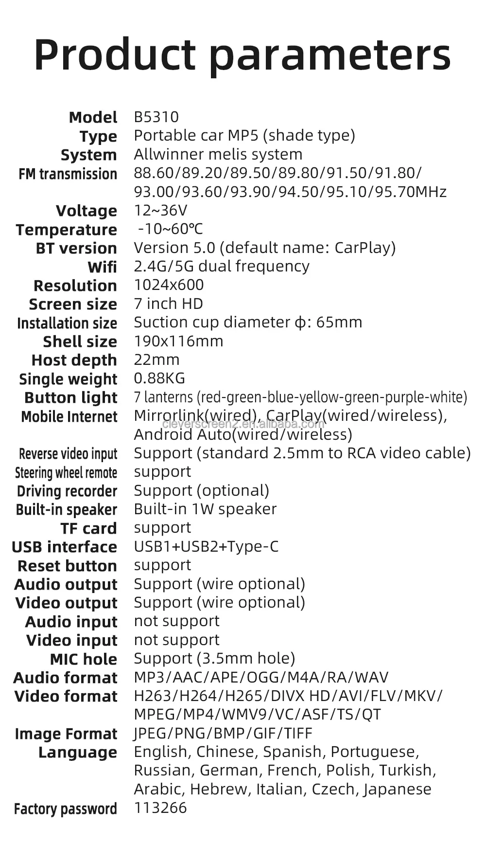 B5310 F133 New 7inch Car Mp5 Player Stereo With Android Auto Car Radio ...