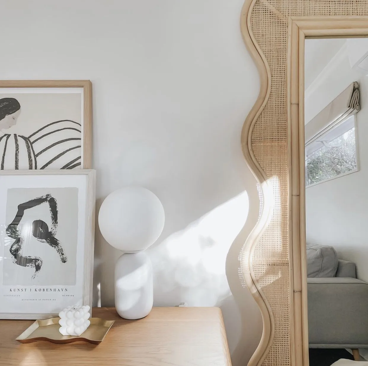 Full Length Rattan Mirror - High Quality Natural Rattan