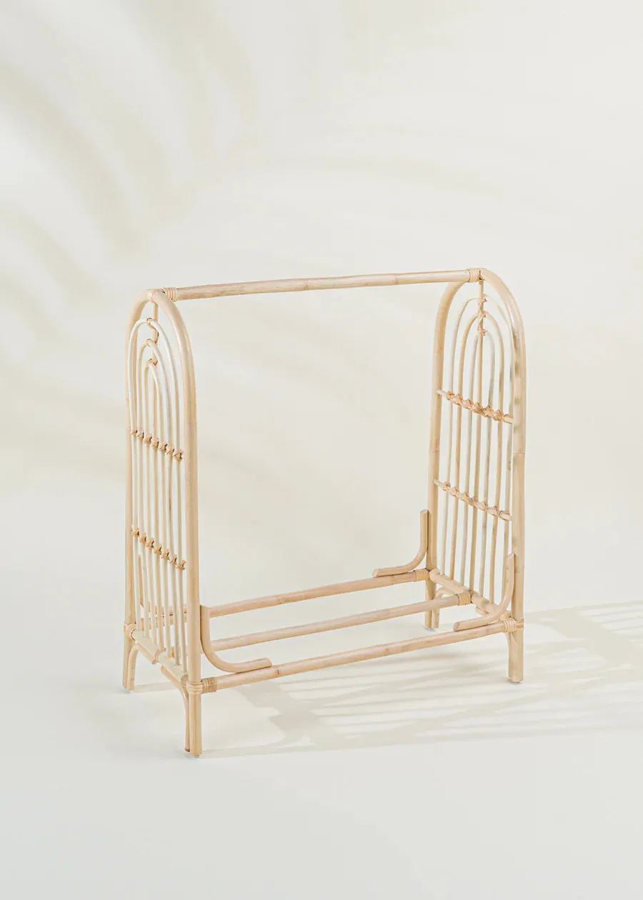 Wholesale Rattan Clothes Hanging Stand Display Rack