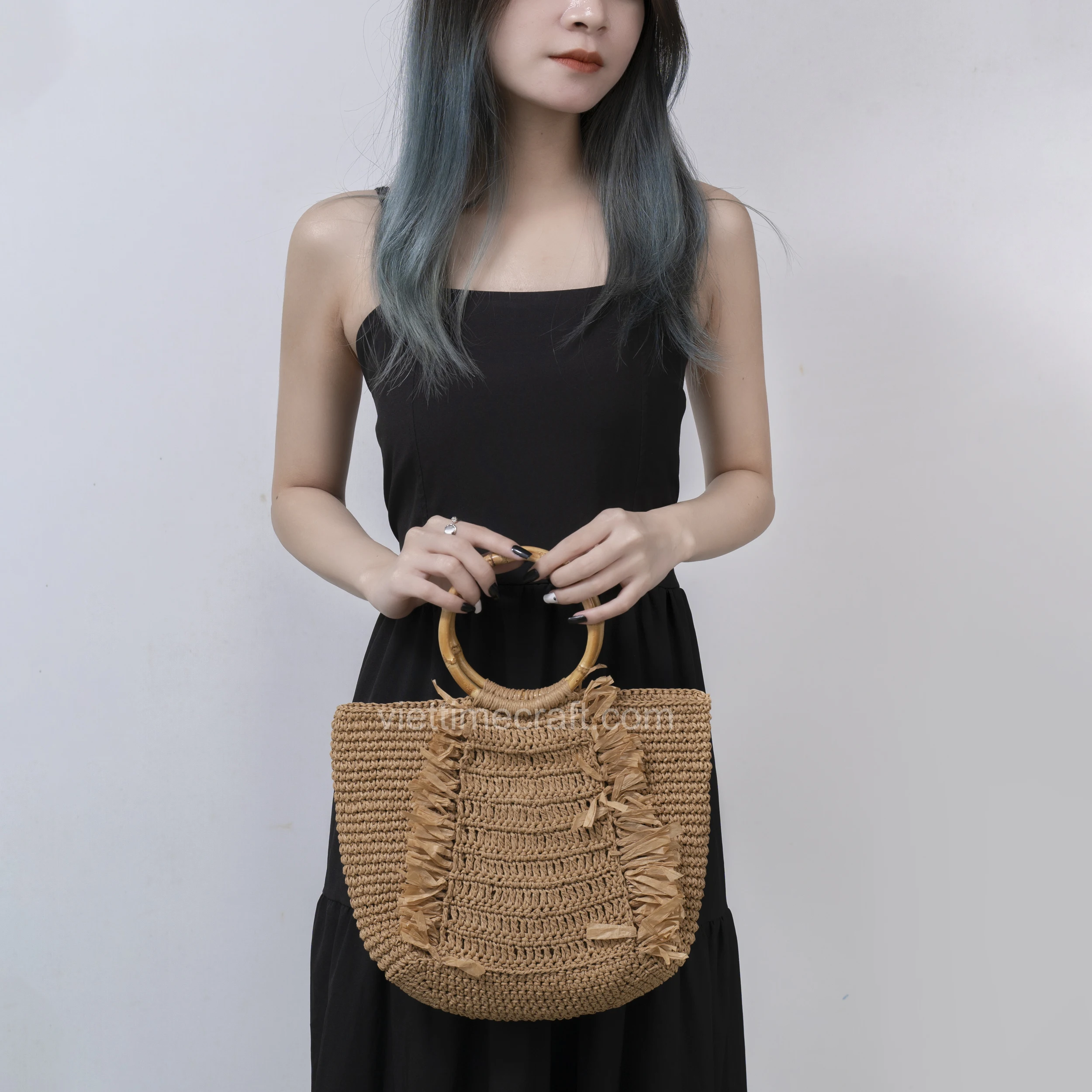 New Design Straw Beach Bag Leather Flower Pattern Handbag Mini Bags ...
