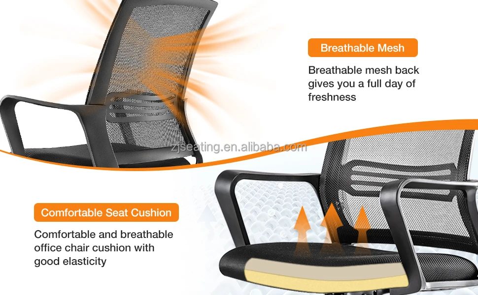 Eurostile Ergonomic Mid Back Breathable Mesh Swivel Adjustable Height ...