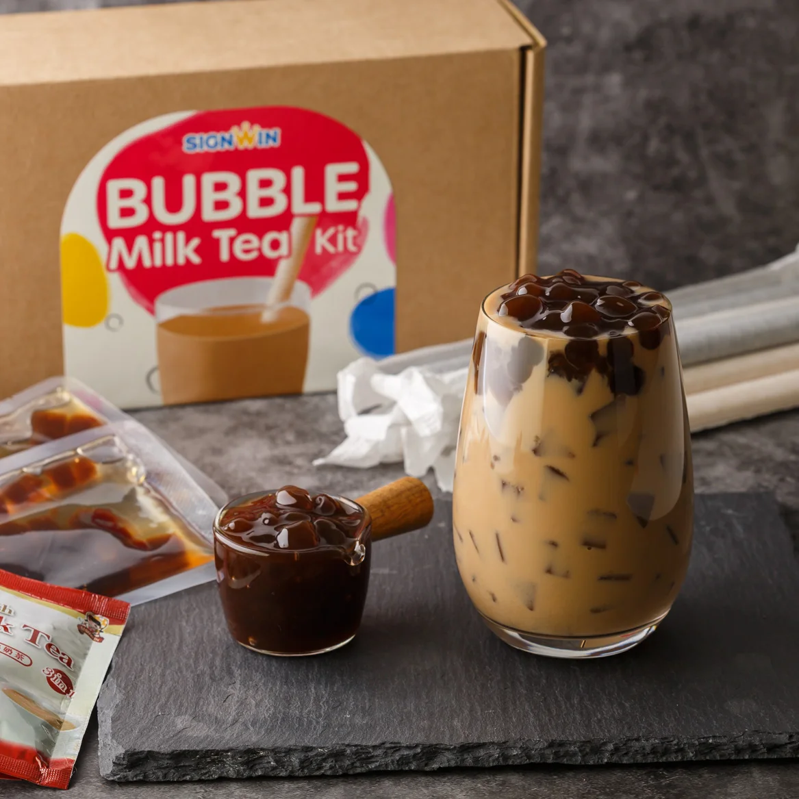 Instant Bubble Tea Kit - Make Boba Tea at Home Easily