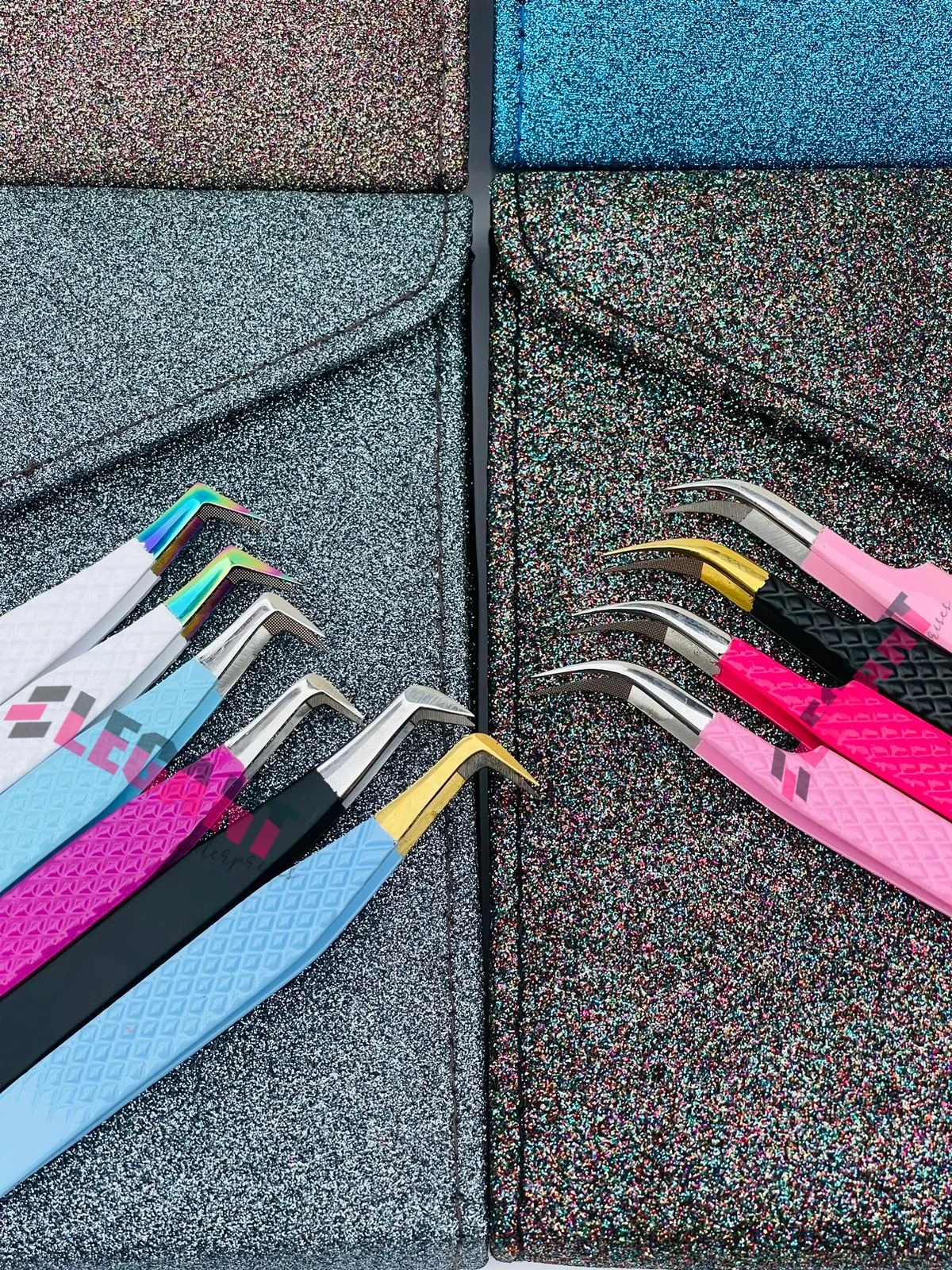 Black Plasma Bulk Best Fiber Tip Sustainable Eyelash Extension Tweezers Stainless Steel Private ...