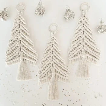 Handmade Nice Price Macrame Christmas Tree Pine Tree Wall Hanging Christmas Holiday Decoration ...