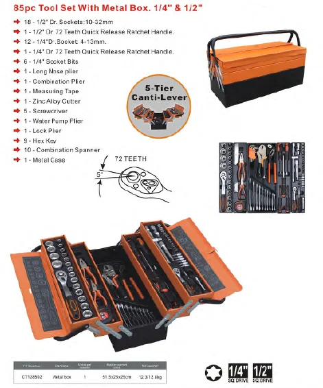 85PCS Tool Box Set - Essential Tools for House Repairing