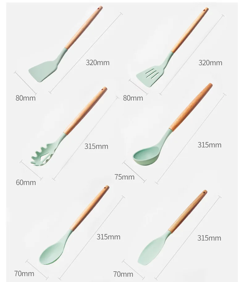 Heat Resistant 12 in 1 Kitchenaid Silicone Utensils Set