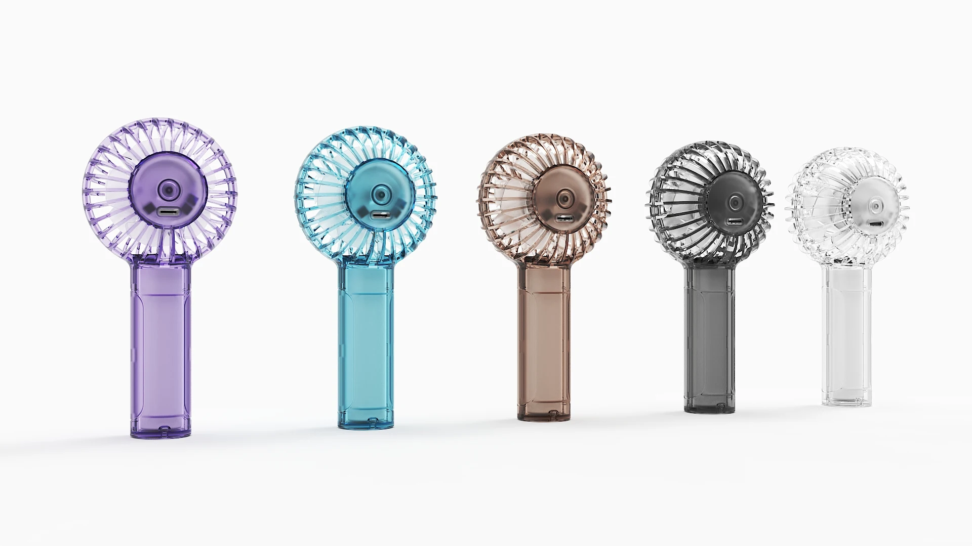 Mini Portable Transparent Handheld Fan with Dual Blades 4-Speed ...