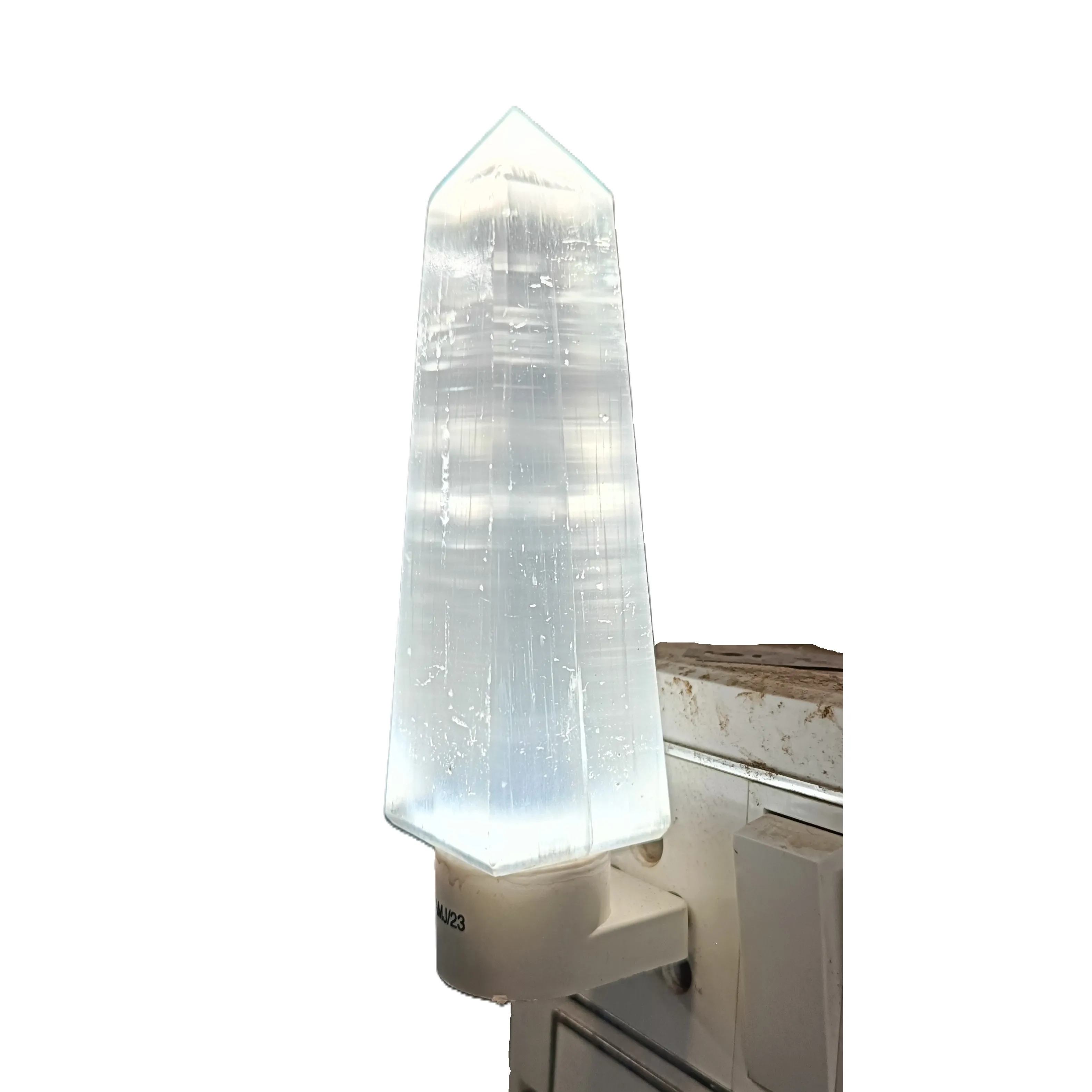 Natural Crystal square Obelisk Selenite Point Lamp Healing Crystal Lamp ...