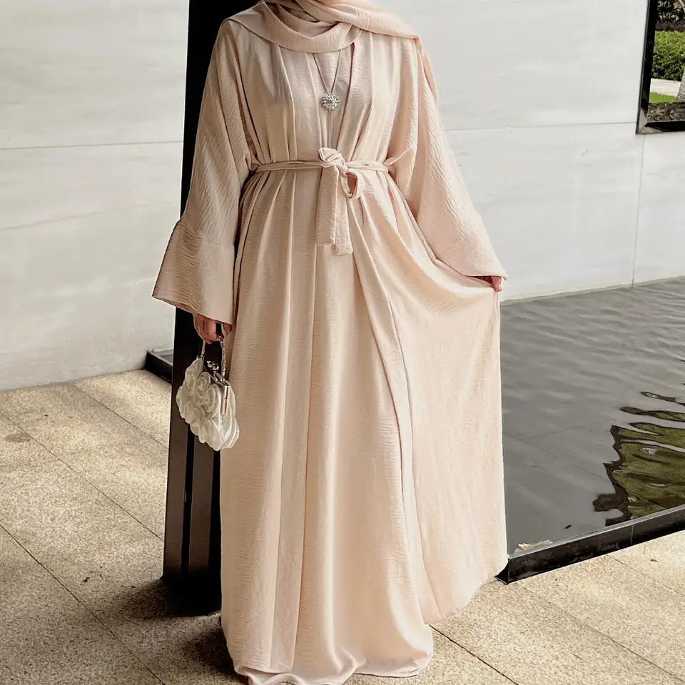 High Quality Muslim Women Abaya Solid Color Dress Set Kimono Abaya - Buy Dresses Islamic ...