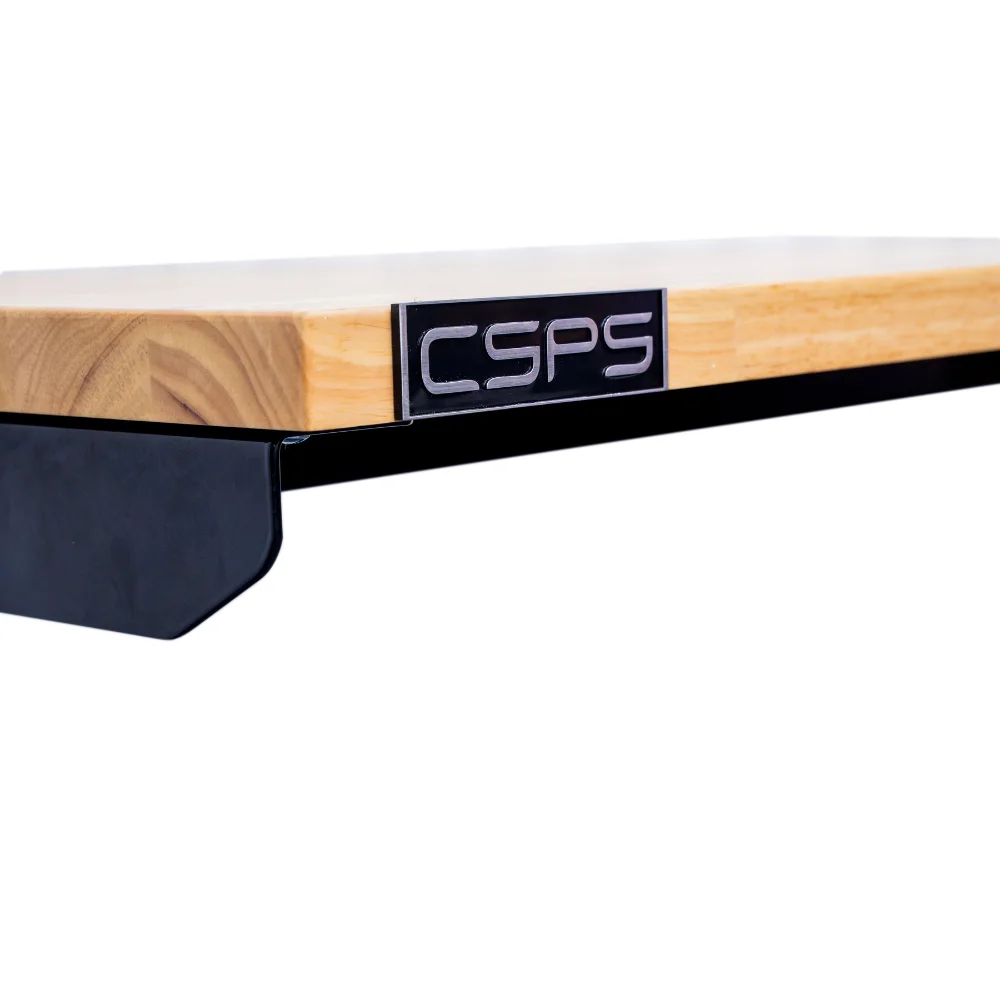 Adjustable Height Table 117cm - Solid Steel & Wood Desk