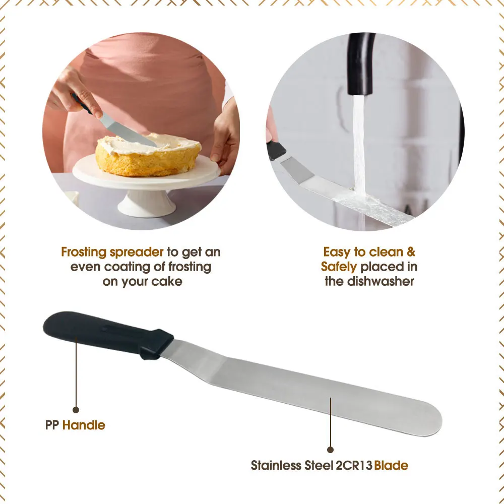 8" Angled Icing Spatula Spreading Cream PP Handle Cake Decorating Tool ...